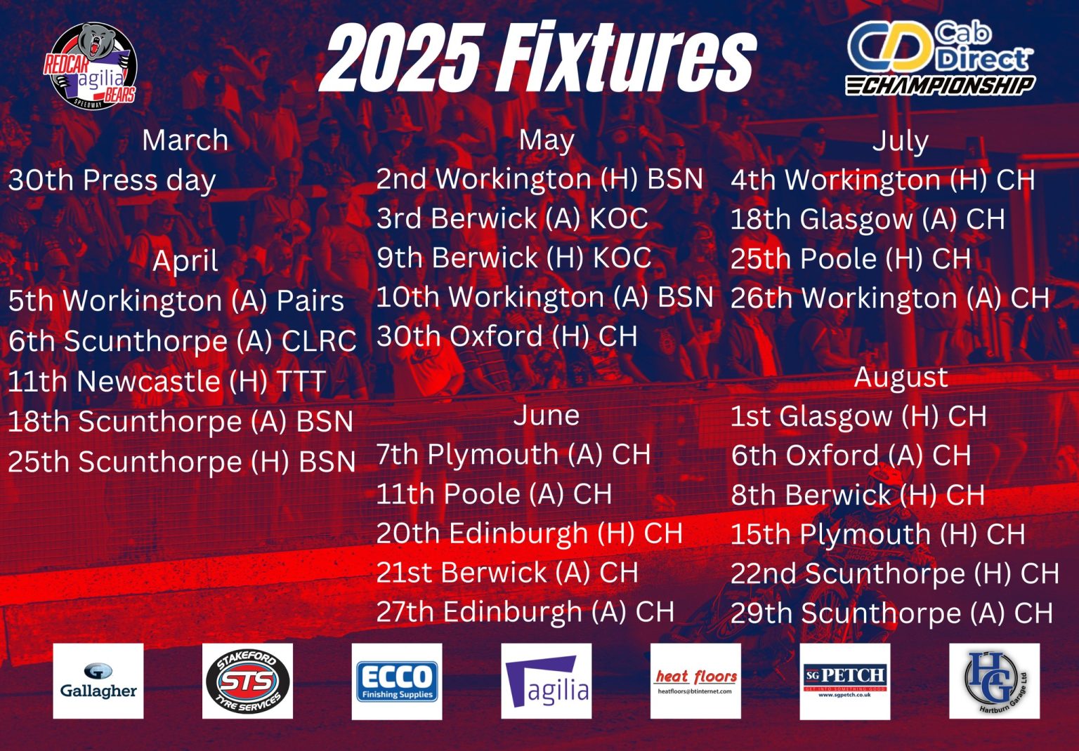 2025 Fixtures Released